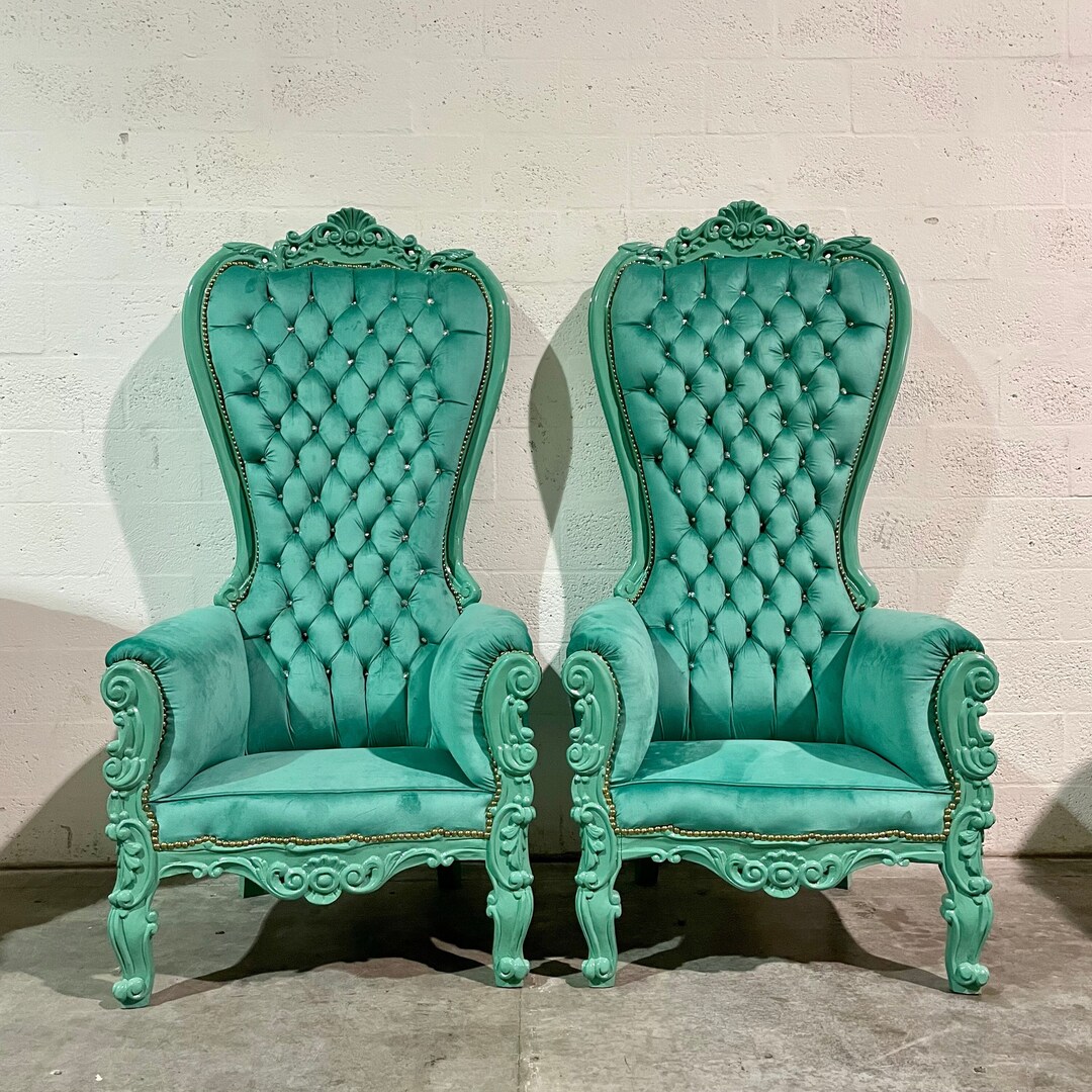 Green Throne Chair Green Velvet Chair 2 LEFT French Chair Throne Green ...