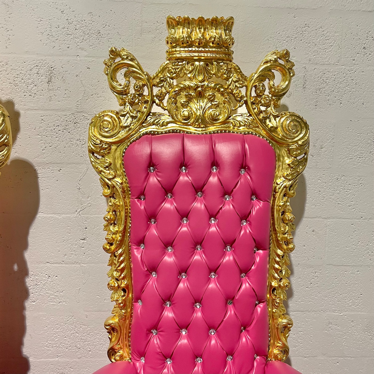 Pink Throne Chair 77h Pink Leather Chair 2 LEFT French - Etsy