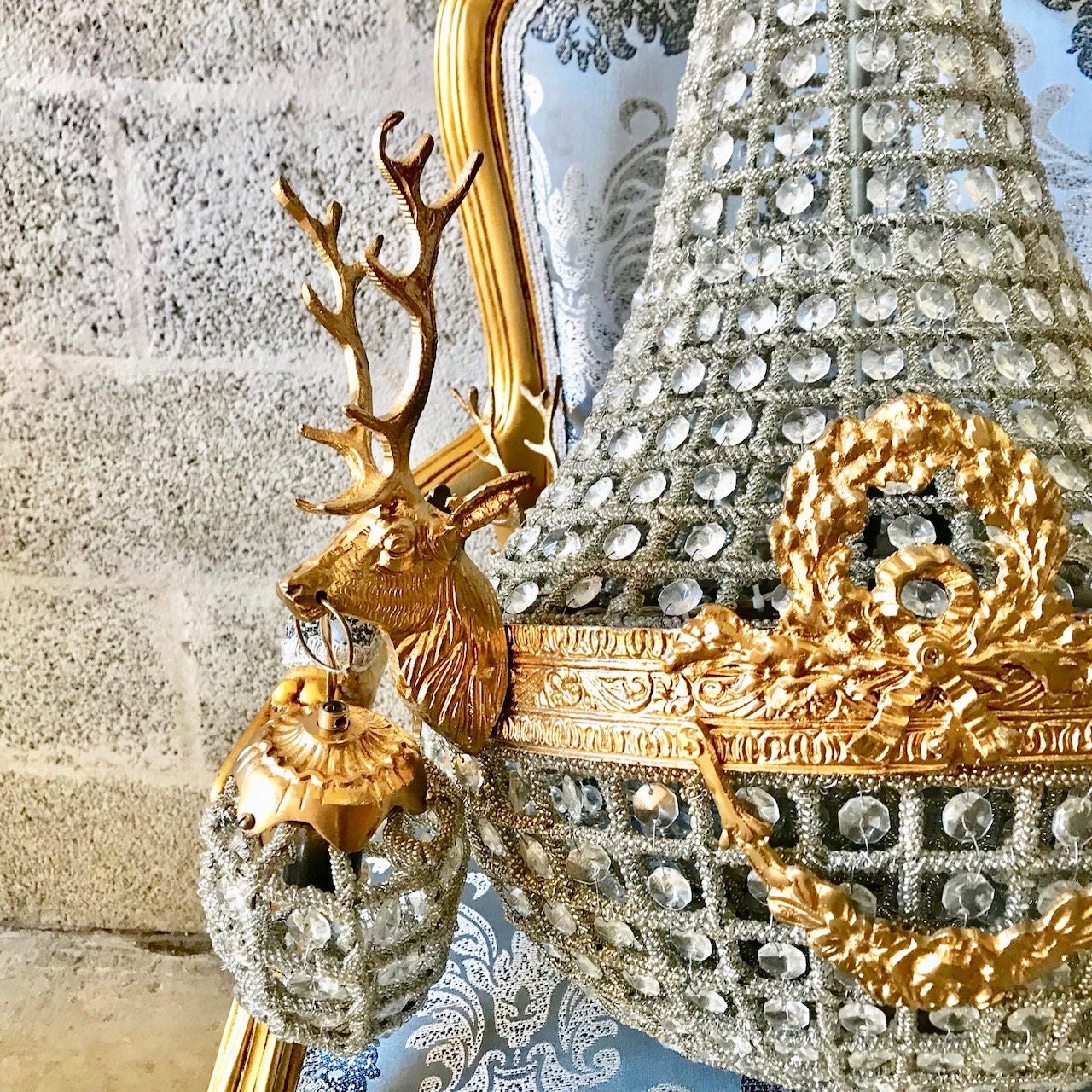 Deer Stag Chandelier LARGE French Stag Deer Head rush - Etsy