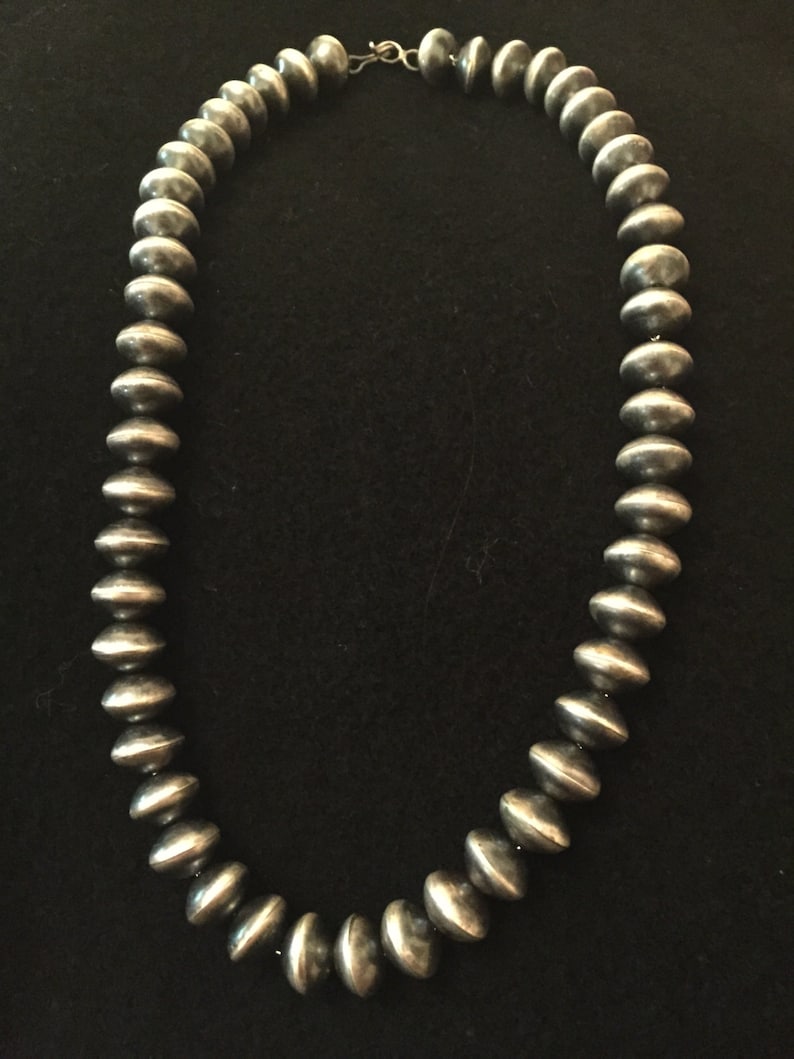 Stunning Handmade Sterling Silver Navajo Pearl Necklace 18 1/2" Length ...