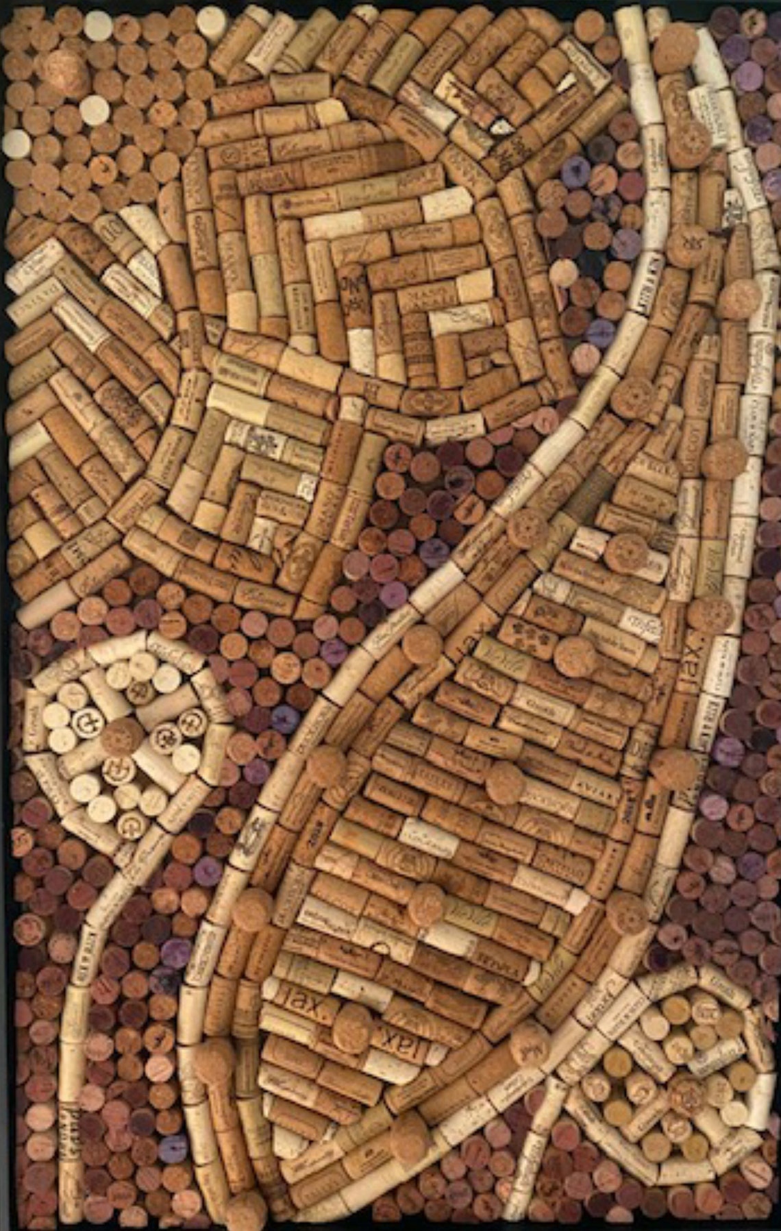 Wine Cork Art Abstract Sunflower Art Wine Lover Gift - Etsy