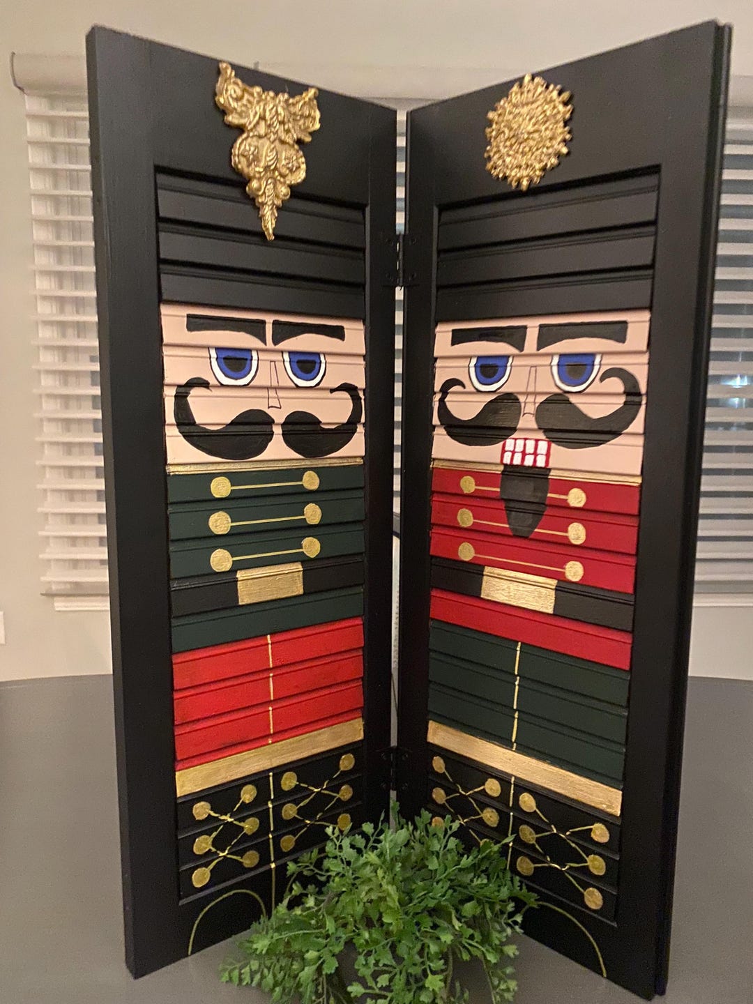 Double Nutcracker Decor Unique Handpainted Gift, Recycled Nutcracker ...