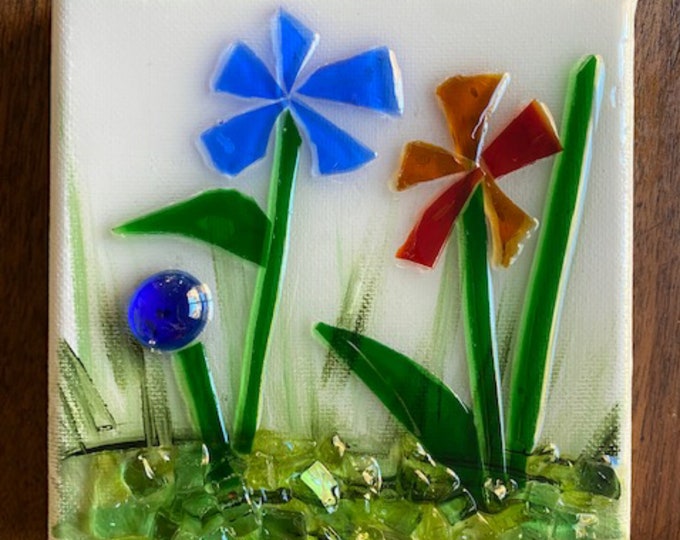 Original Artwork - Floral Wall Decor - Shattered Glass Mosaic - Broken ...