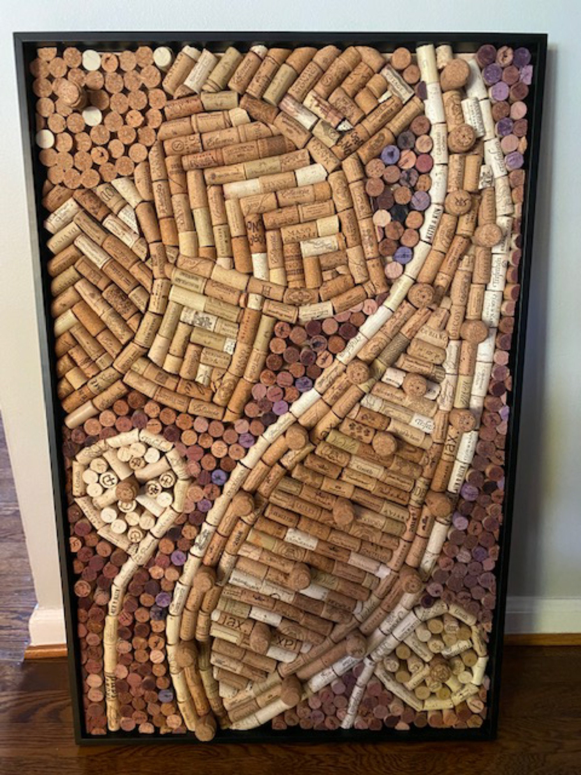 Wine Cork Art Abstract Sunflower Art Wine Lover Gift Recycled Cork Wall ...