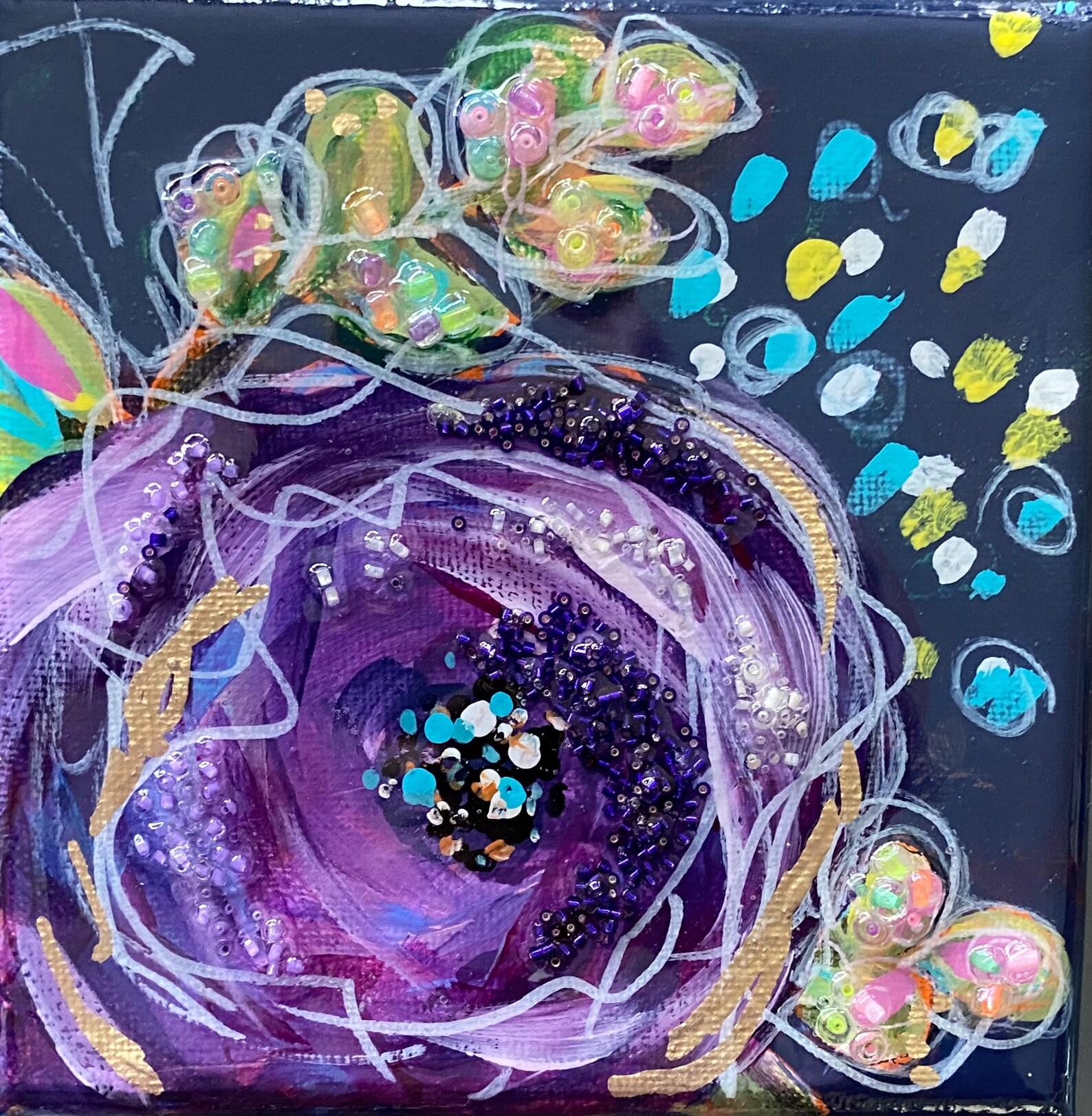 Floral Bouquet Wall Decor, Shattered Glass Art, Original Wall Decor ...