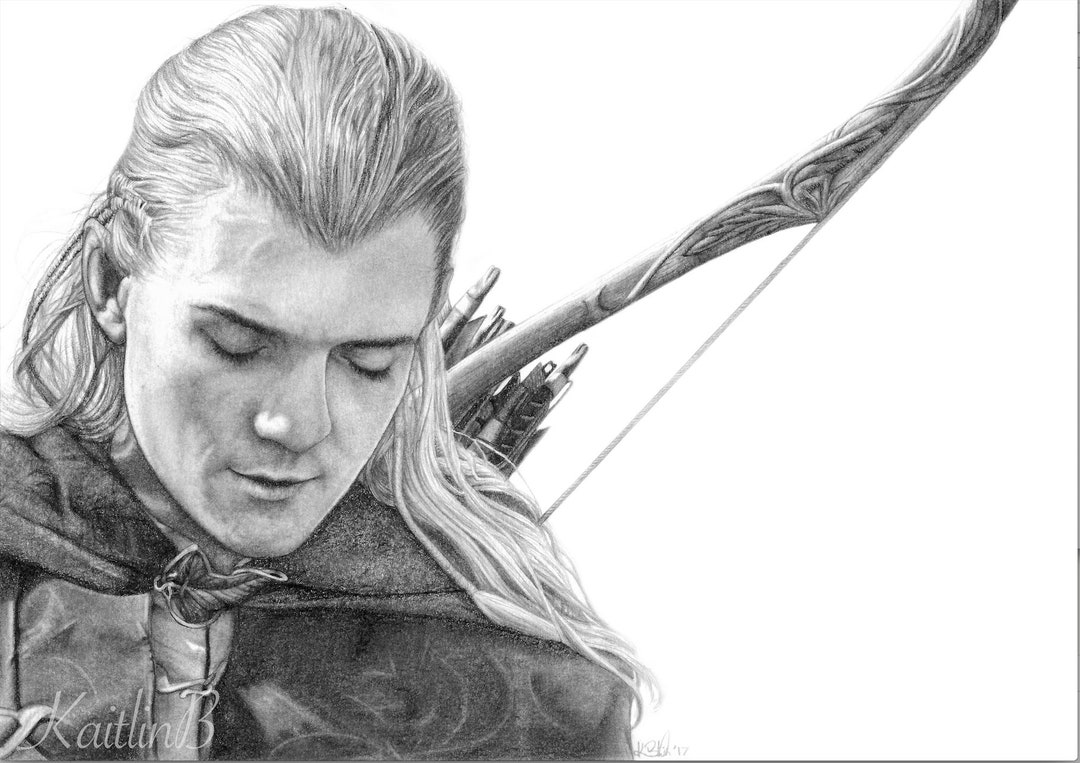 PRINT: Legolas Portrait Drawing - Etsy