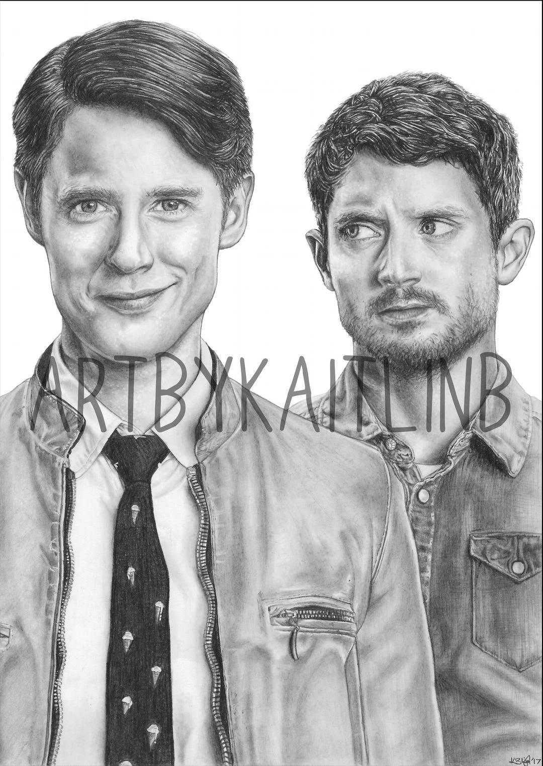 PRINT of Dirk and Todd Graphite Drawing - Etsy