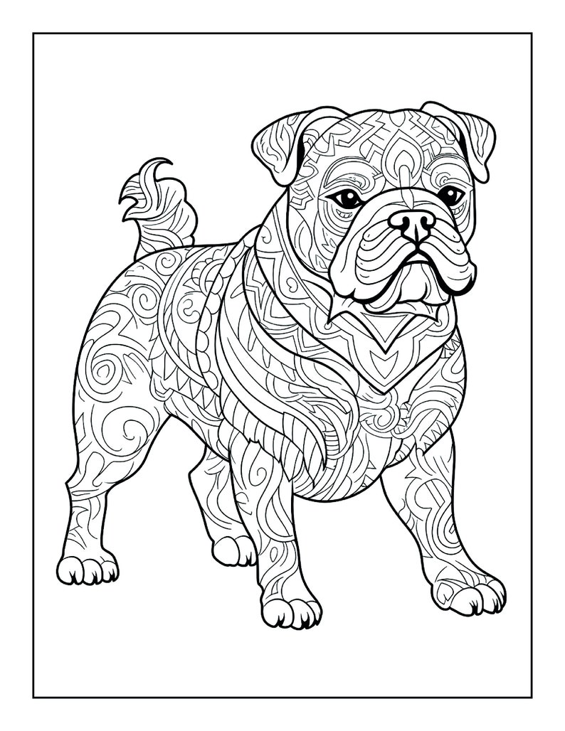 Dog Printable Coloring Pages - Etsy