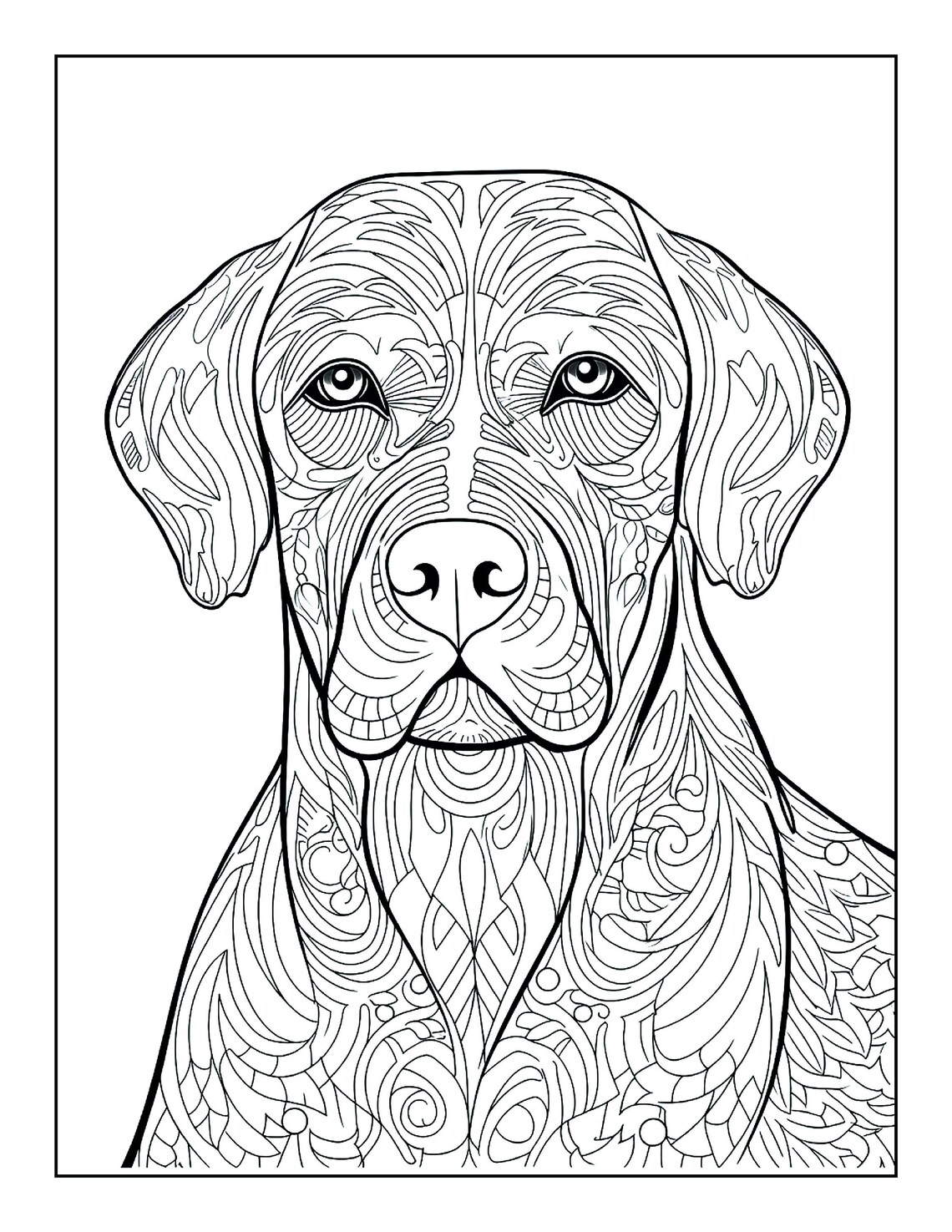 Dog Printable Coloring Pages - Etsy