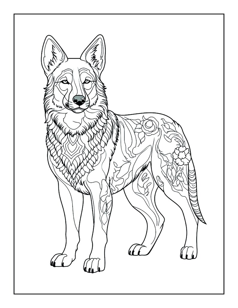 Dog Printable Coloring Pages - Etsy