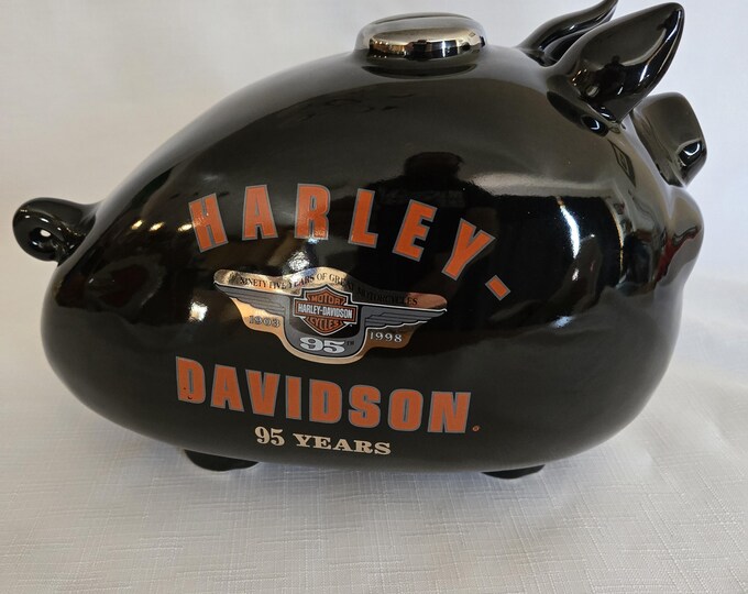 Large Harley Davidson Hog Tank Piggy Bank Celebrating "95 Years" - Etsy