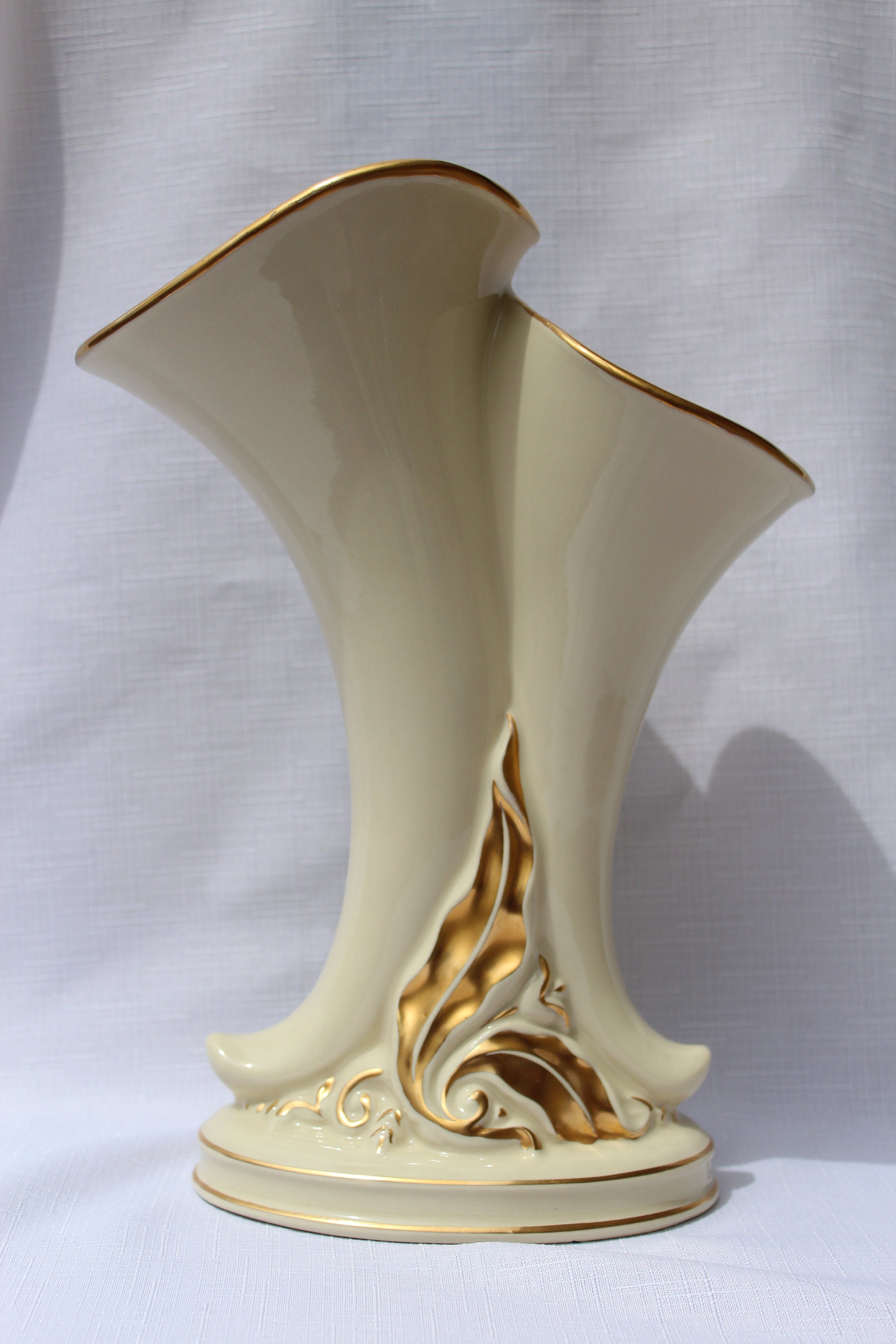 Princeton China Double Horn Cornucopia or Trumpet Vase - Etsy