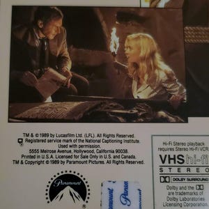 Indiana Jones VHS Tapes - Etsy