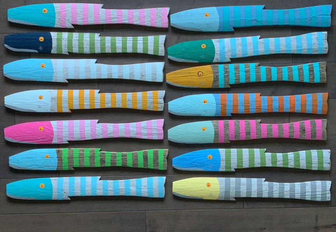 INDIVIDUAL - Wooden Fish Nautical Fish Decor - Reclaimed Fish ...