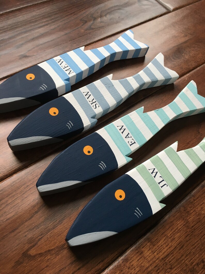SET OF 4 Pallet Fish Nautical Fish Decor Reclaimed Fish - Etsy
