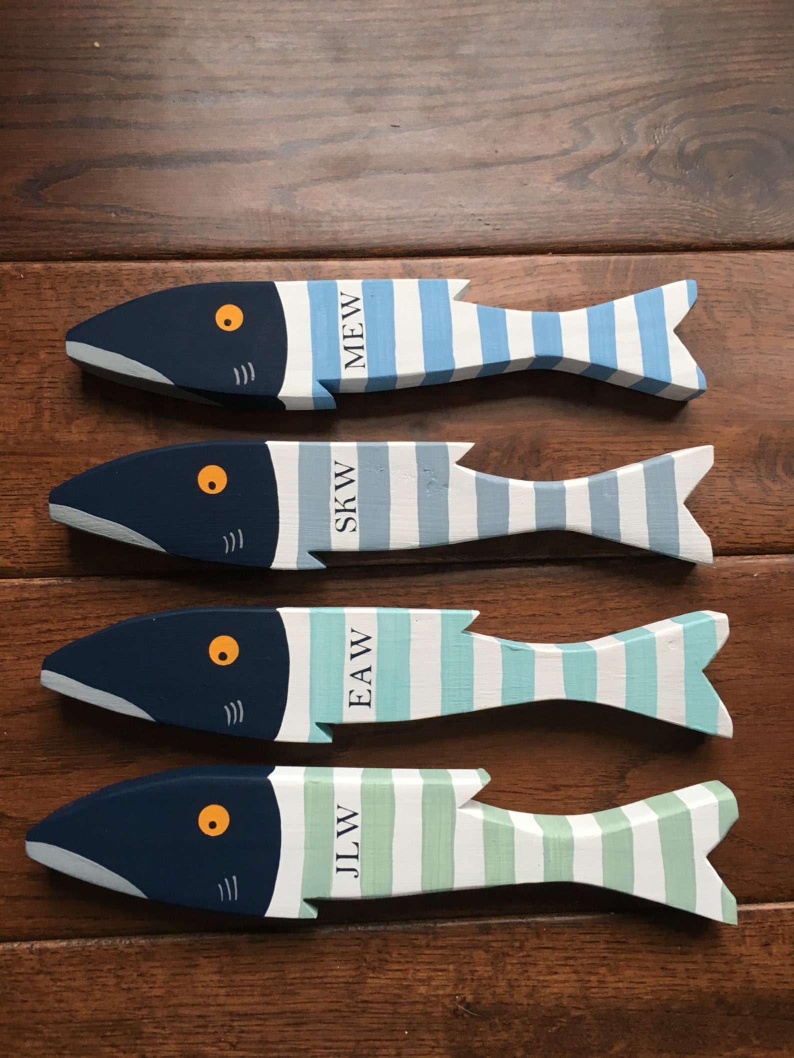 SET OF 4 Pallet Fish Nautical Fish Decor Reclaimed Fish - Etsy