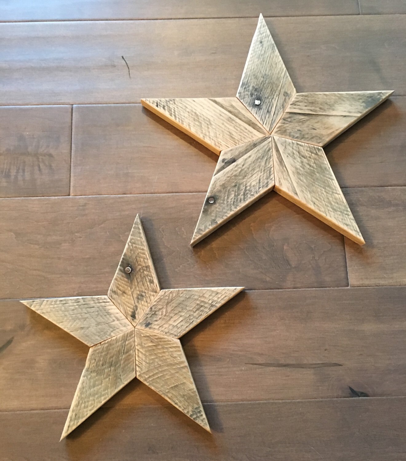 Set of 2 Reclaimed Wood Star Wooden Star Star Wall Art | Etsy