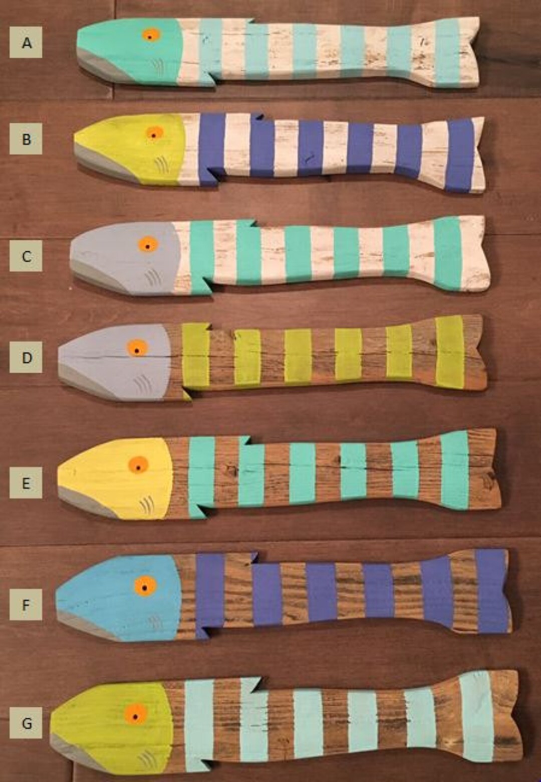INDIVIDUAL - Reclaimed Wooden Picket Fish - Etsy