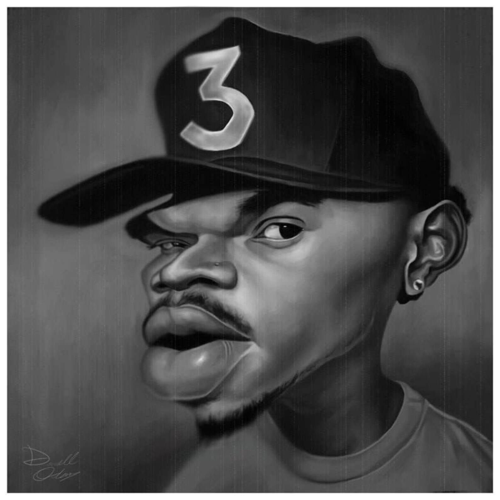 On Sale Chance the Rapper Art Print Caricature. Pearl Metallic Paper ...