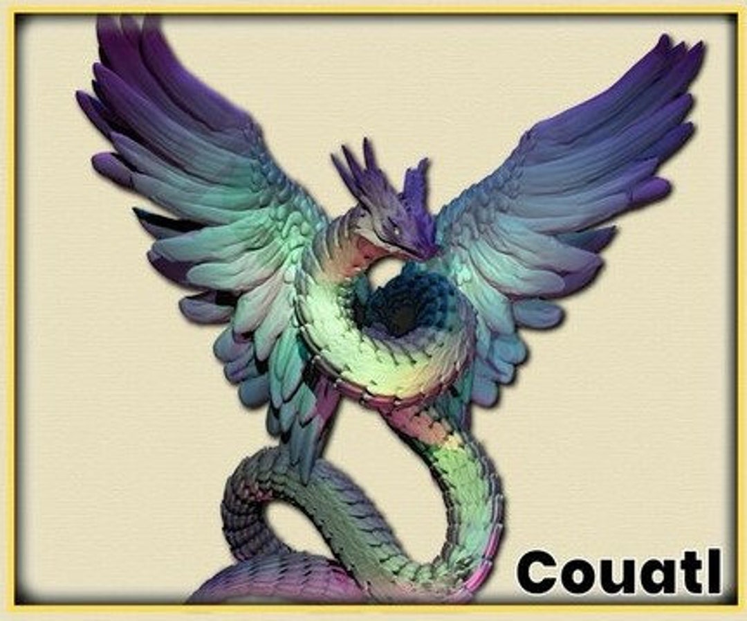 Coatl Unpainted 3D Printed Resin Figure - Etsy