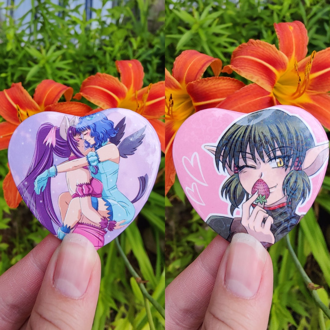 Tokyo Mew Mew Heart Tinplate Pinback Badges - Etsy