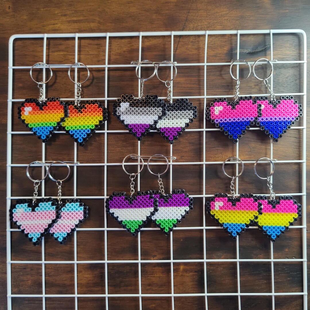 Perler Bead Pride Flag Keychains - Etsy