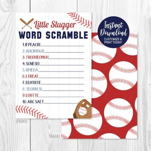 Baseball Red Blue Word Scramble Games Word Scramble Baby - Etsy