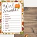 Fall Rustic Baby Shower Word Scramble Game Template - Word Scramble ...