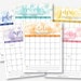 DIY Calendar 2019, Printable Calendar 2019 Notes, Printable Poster ...