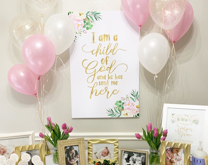 Baby Girl Blessing Party Printable Set - LDS or Christening Party Kit ...