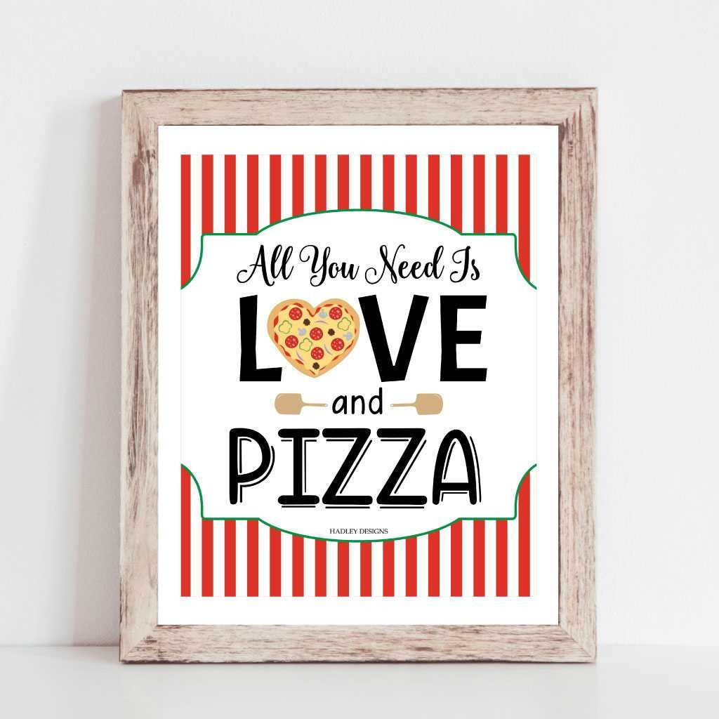 Pizza Party Sign Set Templates Pizza Favor Sign | Etsy