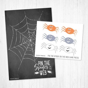 Halloween Party Game Template Pin the Spider on the Web Halloween Games ...