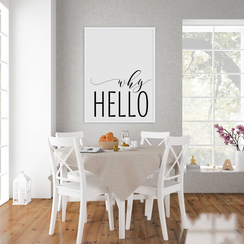 Why Hello Sign Printable Wall Art Quotes Digital Art - Etsy