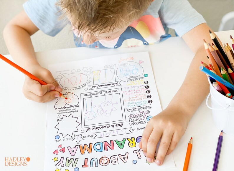 All About Grandma AND All About My Grandpa Printable Template | Etsy