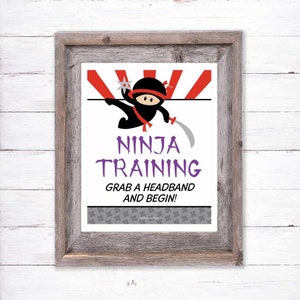 Ninja Kids Party Birthday Sign Template Printable Birthday - Etsy