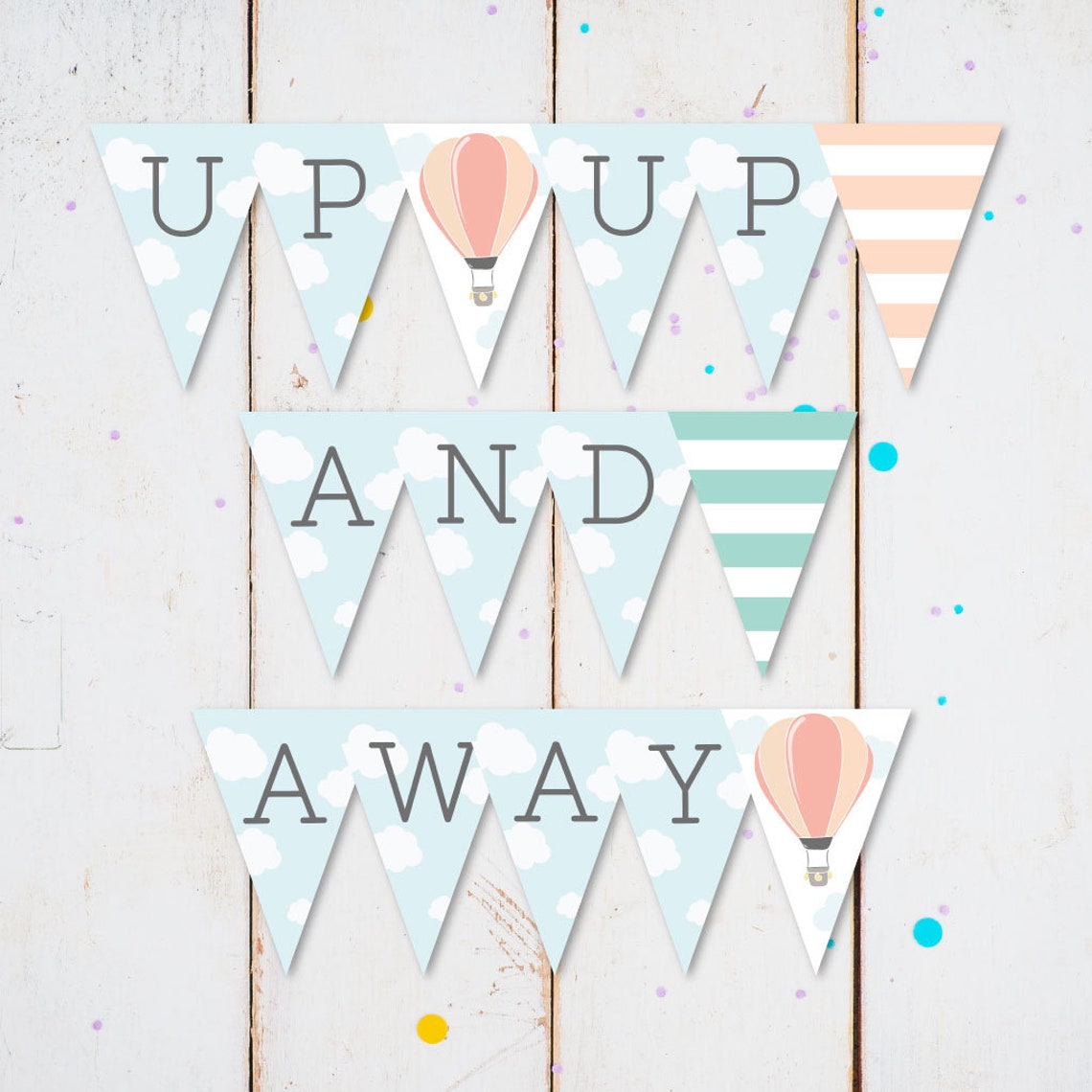 Hot Air Balloon Baby Shower Banner Template - Baby Shower Banner Custom ...