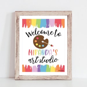 Art Kids Party Welcome Sign Template - Birthday Welcome, Personalized ...