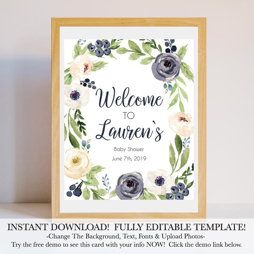 Printable Welcome Sign Baby Shower Decoration Girl Baby Boy - Etsy