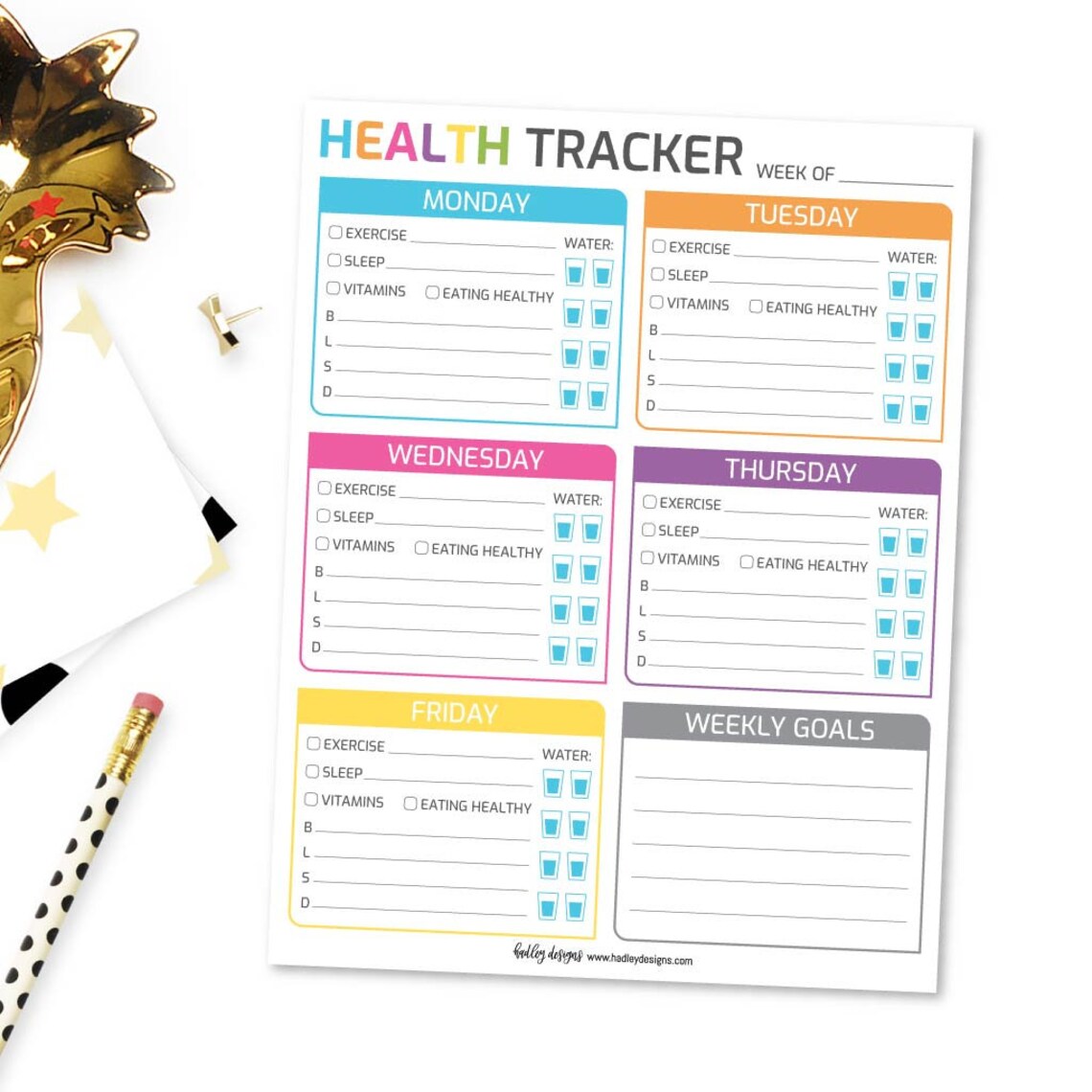 Health Tracker Printable Health Fitness Planner Fitness - Etsy