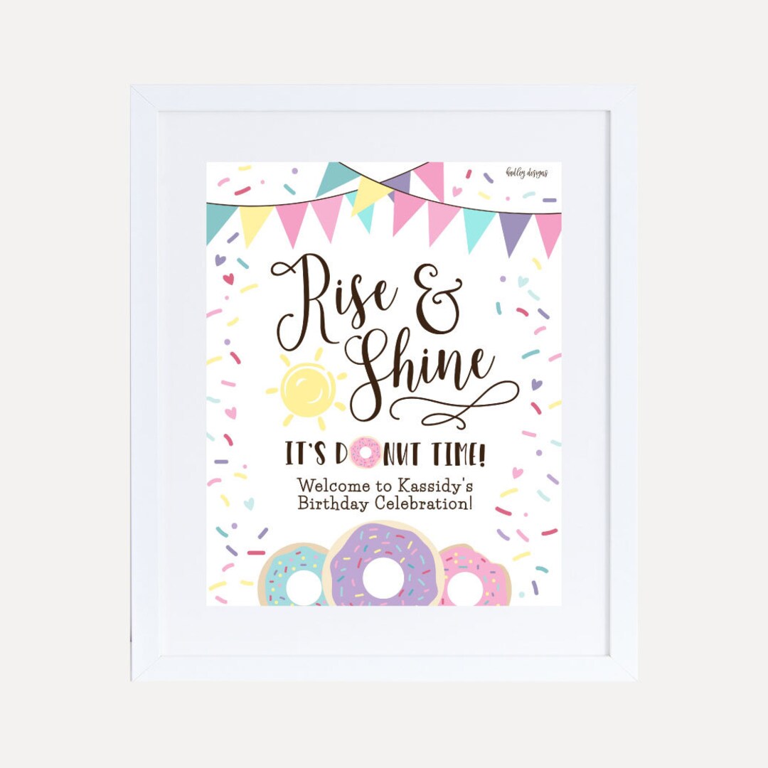 Donut Kids Party Welcome Sign Template - Birthday Welcome, Personalized ...