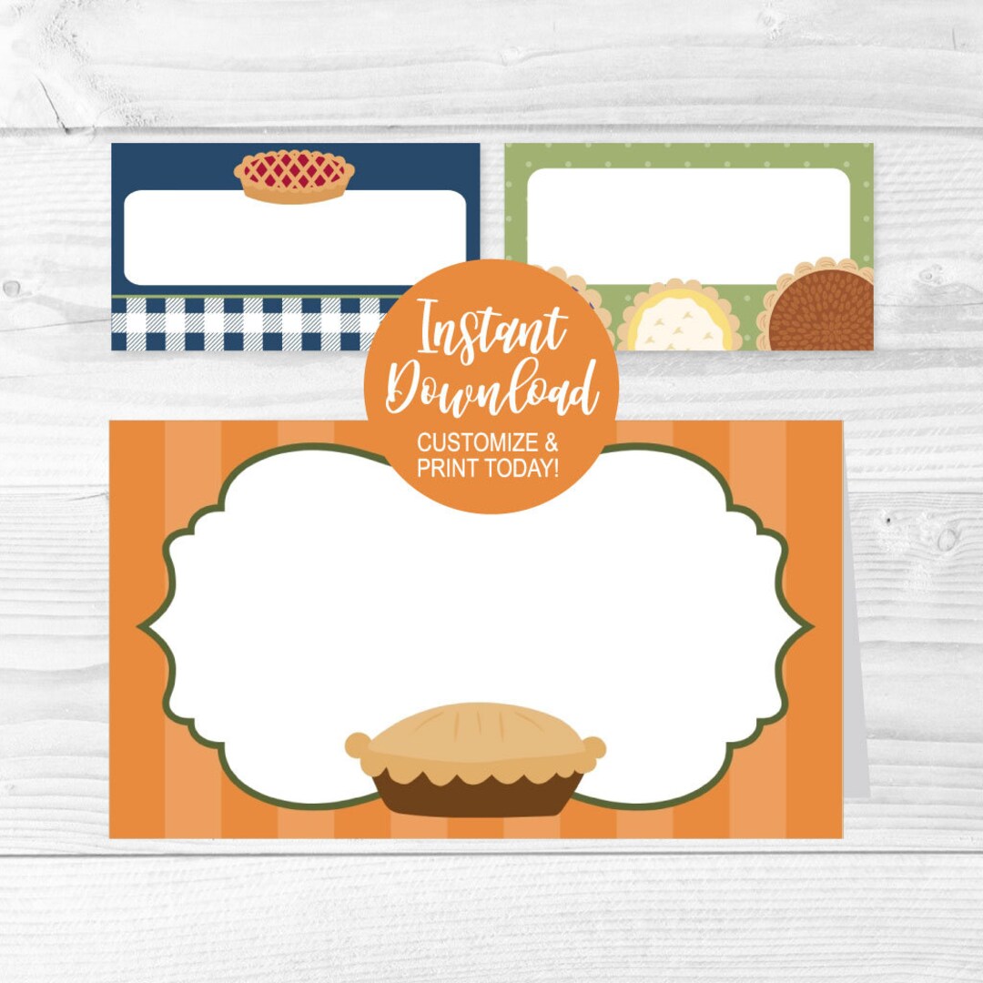 Editable Fill in Pie Tent Cards, Printable Pie Competition Food Label ...