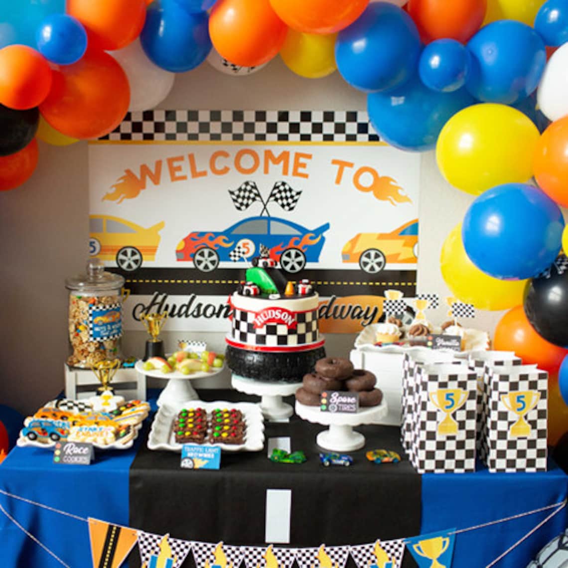Printable Race Car Birthday Decorations Set Racecar Driver - Etsy