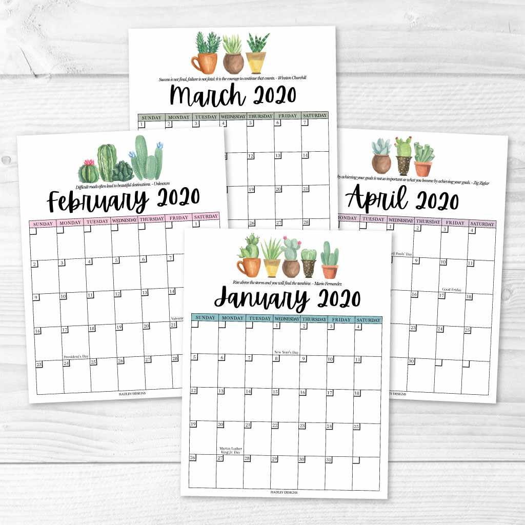 2020 Year Calendar Template 2020 Wall Calendar 2020 - Etsy