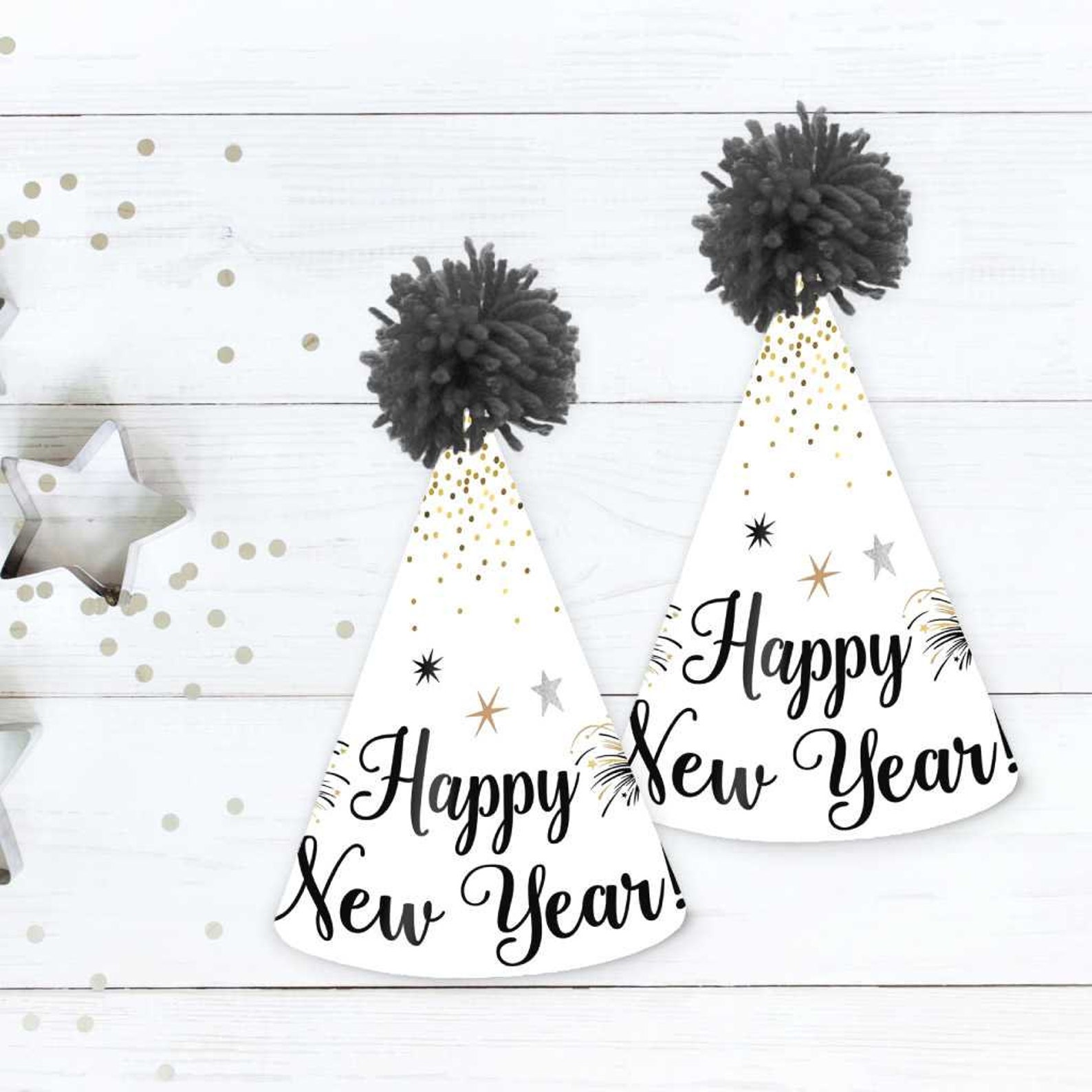 New Years Eve Party Hat Template New Years Party Hat - Etsy