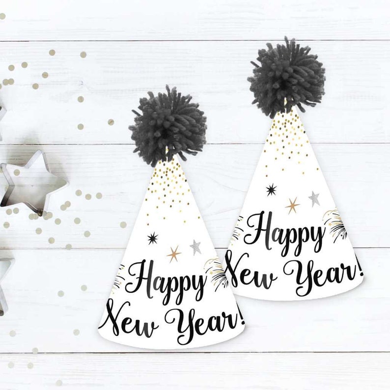 New Years Eve Party Hat Template New Years Party Hat - Etsy