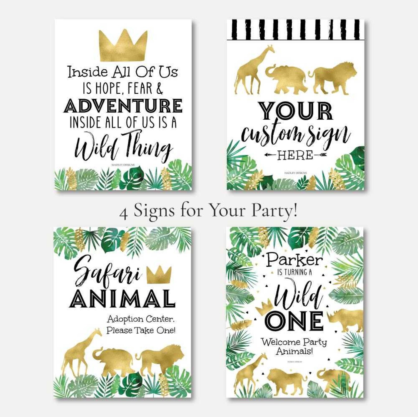 Birthday Party Set Wild One Safari Party Pack Wild One | Etsy