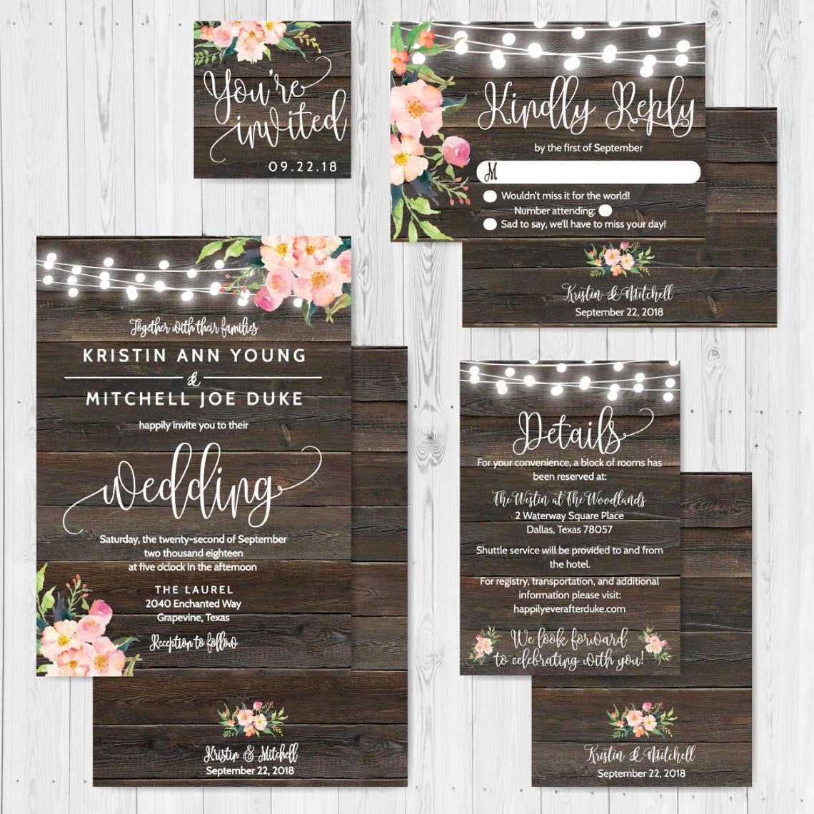 Wedding Invitations With RSVP Online Wedding Invitations | Etsy