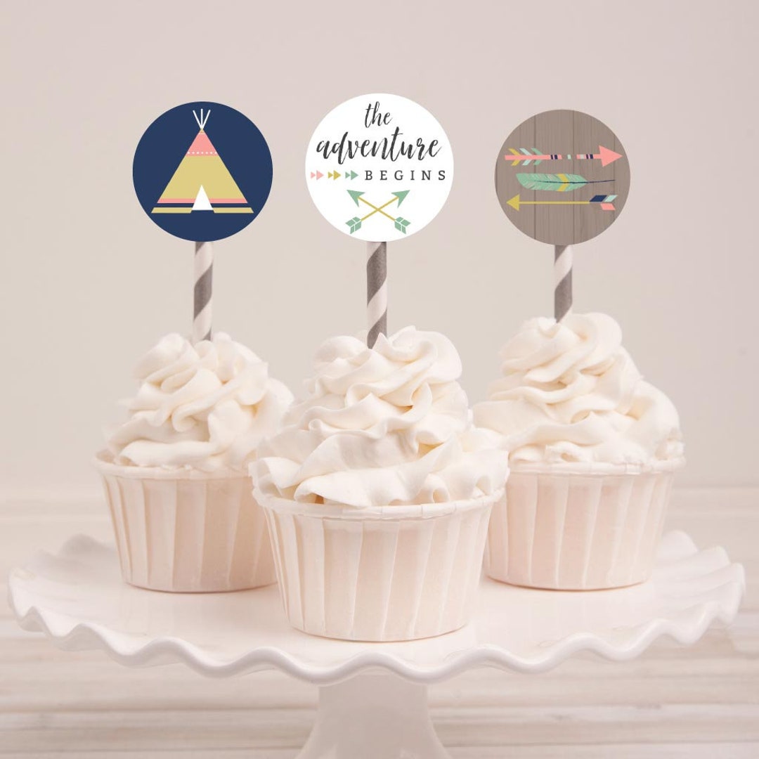 Aztec Girl Baby Shower Cupcake Toppers Baby Shower Cupcake - Etsy