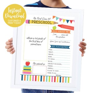 School Memory Box Printable, First Day of School Printable, Last Day of ...
