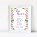 Spring Floral Wedding Bar Menu Sign Template Printable - Etsy